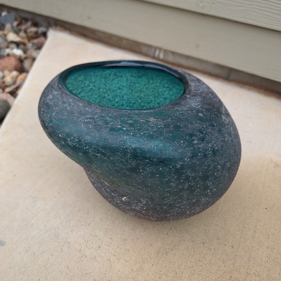 Vintage | Accents | Rustic Textured Elongated Pear Shape Glass Vase ...